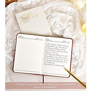 Wedding Vow Books, His and Hers Vow Books with Gold Foil Lettering, Hardcover Wedding Notebook 56 Lined Pages/28 Sheets, Perfect Wedding Essentials for Your Wedding Day,Bridal Gifts (Terracotta-Beige)