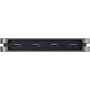 StarTech.com 4 Port USB 3.0 Hub - USB-A to 4X USB-A - SuperSpeed 5Gbps Portable USB 3.1 Gen 1 Type-A Hub - USB Bus Powered - Laptop/Desktop USB Hub with Long Cable 11" & Cable Management (HB30AM4AB)