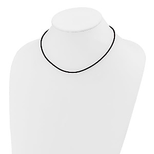 14k Yellow Gold 2mm 20 Inch Black Rubber Cord Chain Necklace Pendant Charm Leather Fine Jewelry For Women Gifts For Her