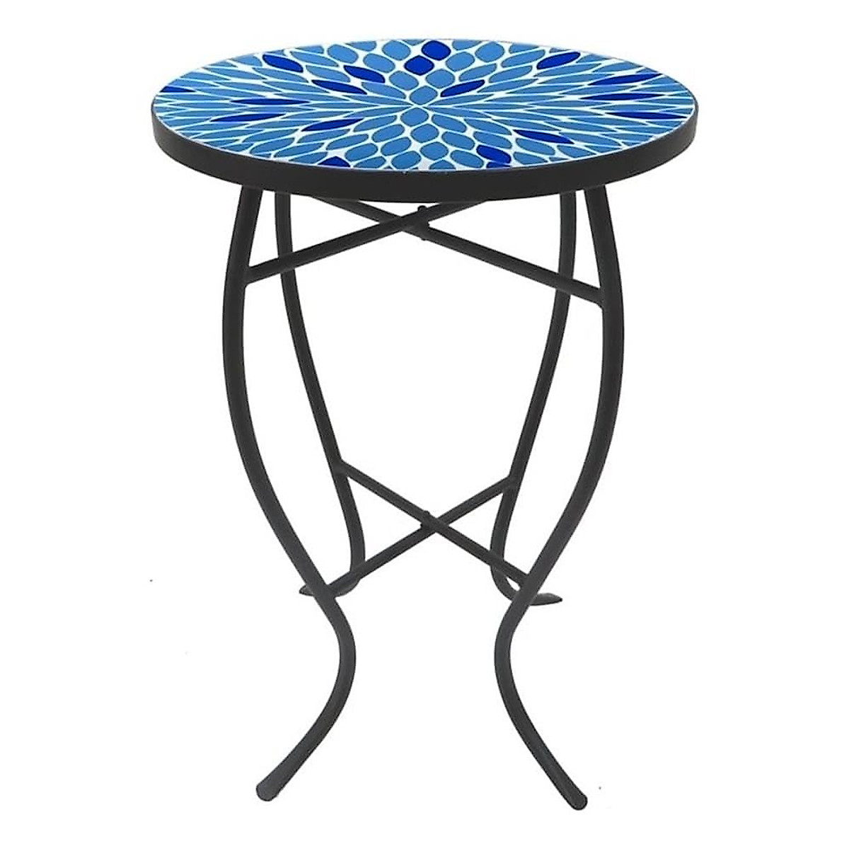 Saint Birch Lori Mosaic Folding Side Table (Dark Blues)