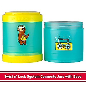 Whiskware Animal Stackable Snack Containers for Kids and Toddlers, 3 Stackable Snack Cups for School and Travel, Skating Unicorn