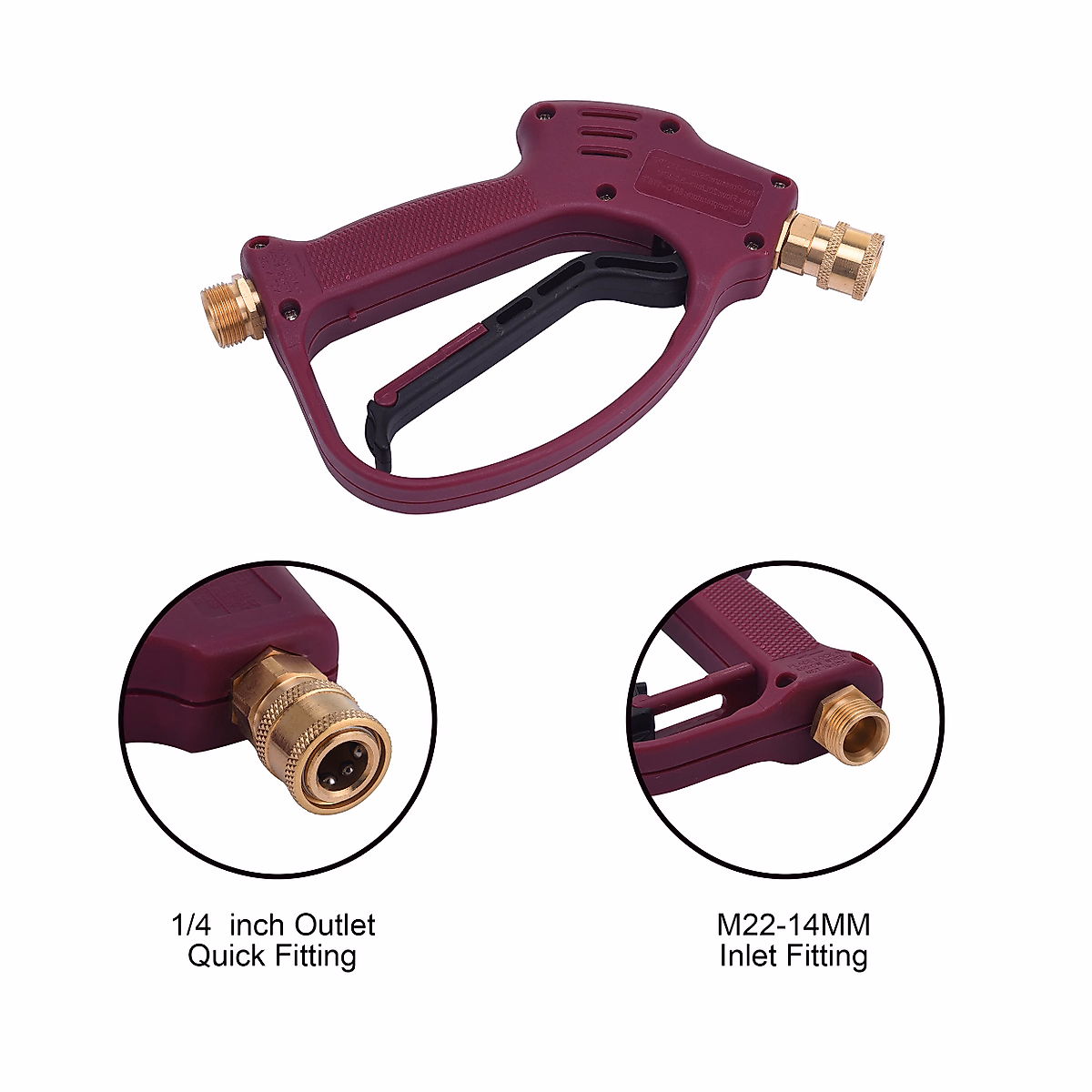 M MINGLE Foam Cannon for Pressure Washer, Short Pressure Washer Gun for Hot and Cold Water