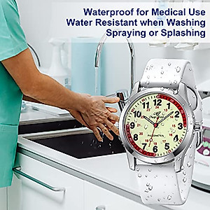 ManChDa Nurse Watch for Nurse Medical Watch Nursing Nurse Watch for Women Silicone Watch Nurse Watch Second Hand Easy to Read Watch Military Time Watch Waterproof Luminous Watch 24 Hours Watch