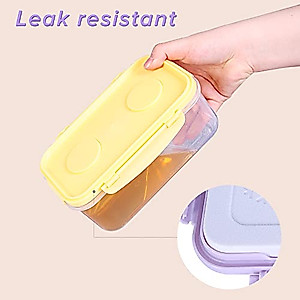 DOOBAANN Food Storage Containers with Ice Box,Fruit Containers Set with Lunch Bag,Perfect for Summer,Bpa Free. (YELLOW/PURPLE)