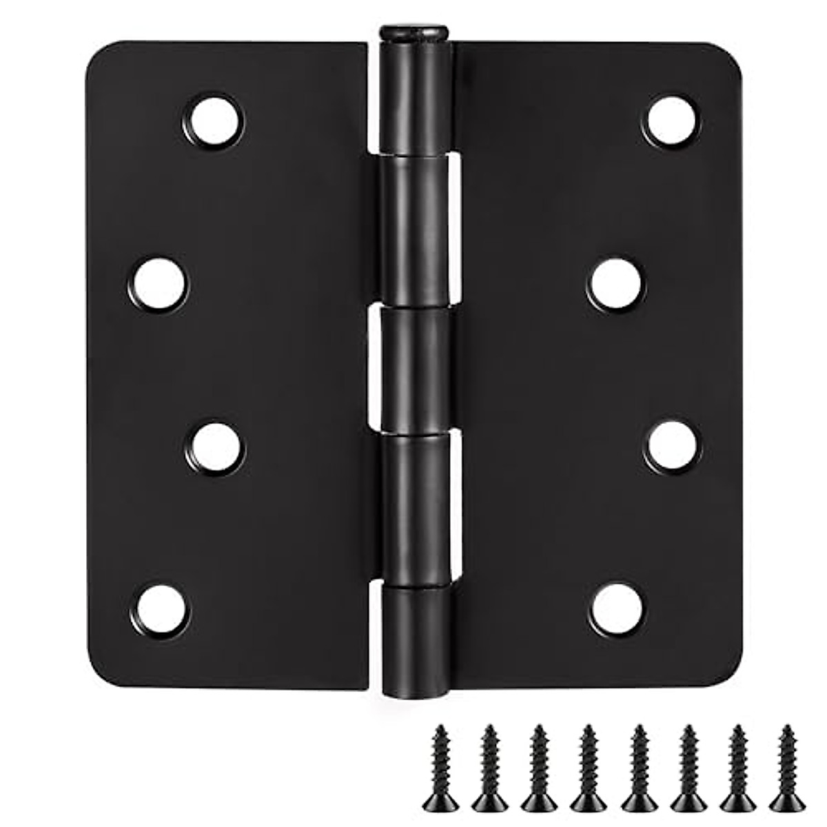 Door Hinges for Interior Doors 10-Pack 4-inch x 4-inch, Design House 1/4-inch Radius Steel Door Hinge Door Hardware, Matte Black, 188953