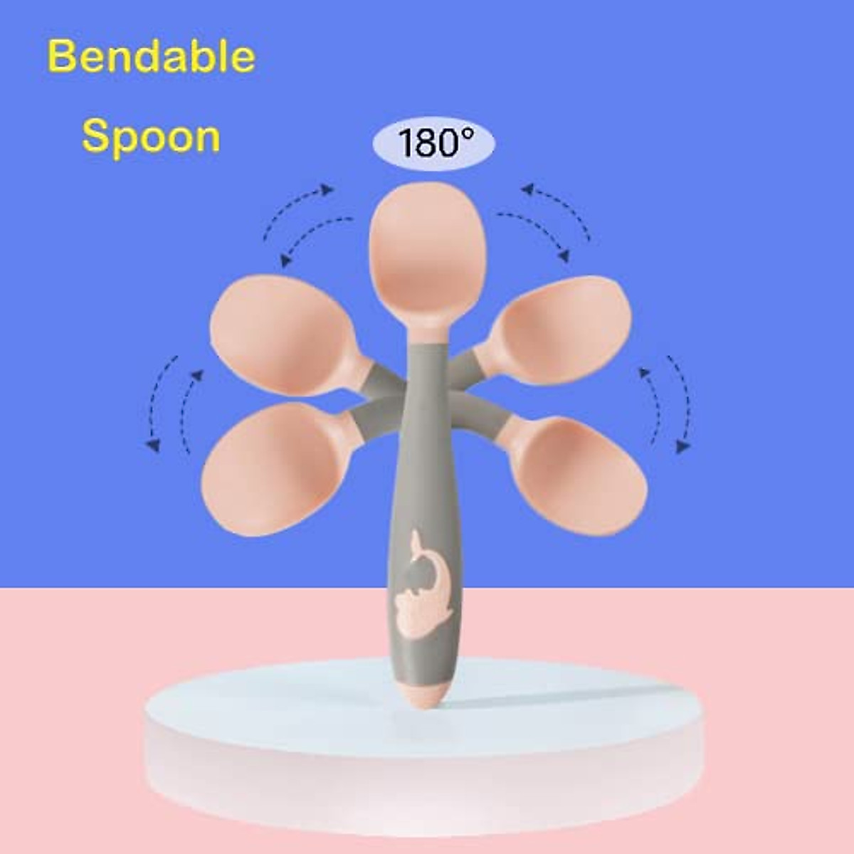 CocoMeiwei Thermo for Hot Food Kids, Insulated Container for Cold Drinks 8 oz, Stainless Steel Wide Mouth Lunch Soup Thermo for School With Silicone Bendable Spoon, Vacuum Leak-Proof Food Jar