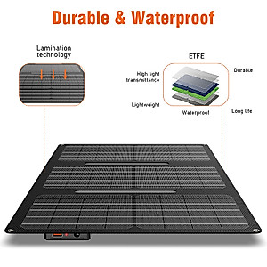 30W Portable Foldable Solar Panel Charger for Outdoor Camping 12 Volt Waterproof High Efficiency Solar Panel Kit & Portable Power Station 97Wh Power Bank 26400mAh Battery Pack Fasting Charging 150W AC