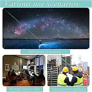 IVVTRYI Green Laser Pointer, Long-Range high-Power Laser Pointer, Adjustable Mode, 2000 Meters Handheld Laser Pointer, Suitable for Camping, Hiking, Emergency, USB Charging