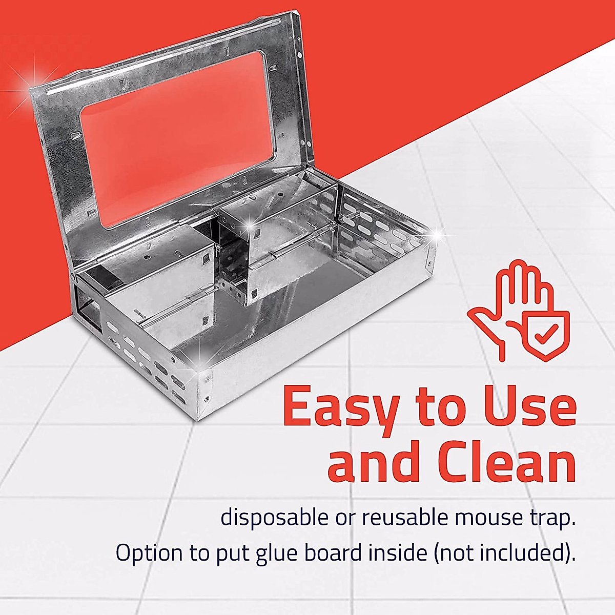 Mouse Trap Multi-Catch and Release Humane with See-Through Window Lid, Non-Lethal Mouse Traps for Indoor and Outdoor Use, Catches Up to 30 Mice, (12 Pack)