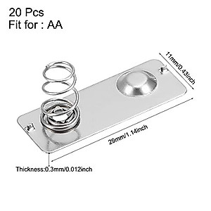 uxcell 20Pcs AA Battery Negative to Positive Conversion Spring Contact Nickeling Plate 29mmx11mm