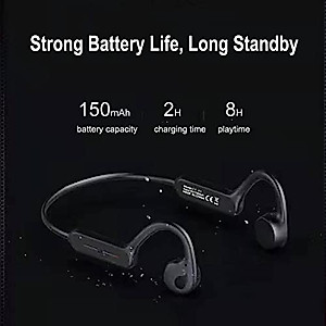 NVAHVA Bone Conduction Wireless Headphone, Open-Ear Bluetooth Headset fo Sports (Black)