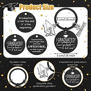 Batiyeer 24 Set Graduation Gifts Keychain for Class of 2024 with Graduation Cards for High School College Grads Women(Black Round, Black Rectangle)