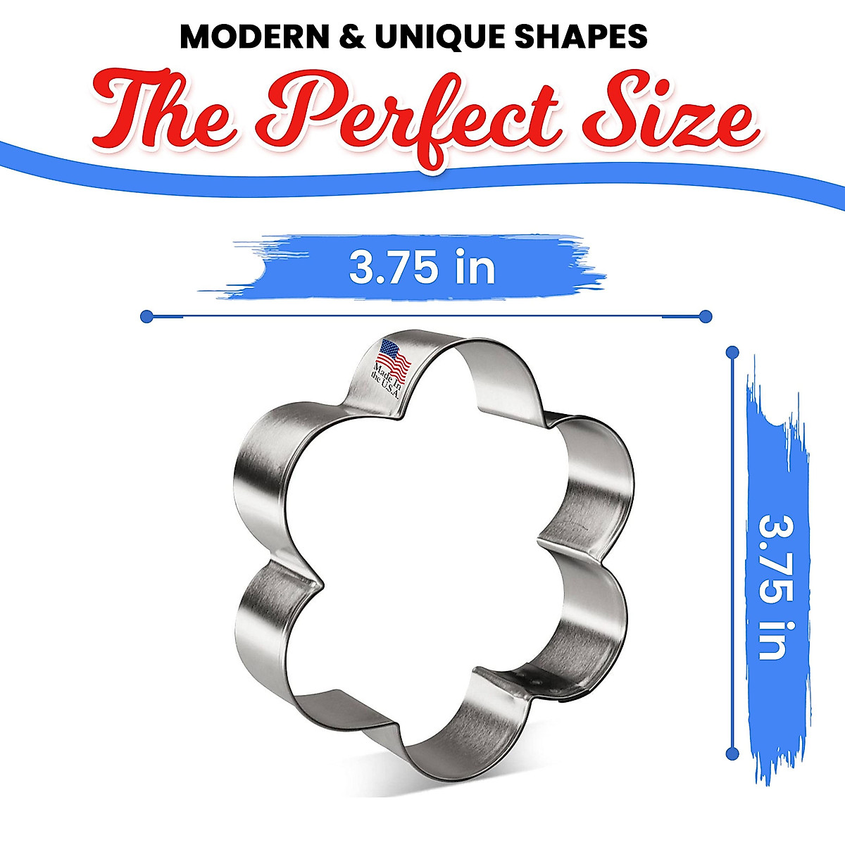 Foose Cookie Cutters Scallop Flower Cookie Cutter 3.75 Inch, Hand Made in the USA