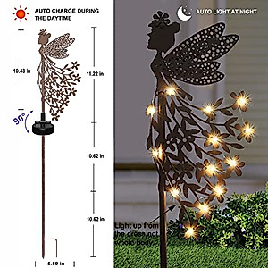 TSTGEE Solar Outdoor Lights Decorative 2 Pack Metal Fairy Stake Solar Lights Outdoor Garden Waterproof for Lawn,Patio,Yard Solar Fairy Stake,Garden Gift
