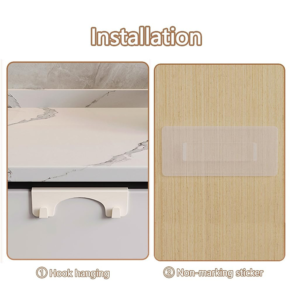 Aiabaleaft Hanging Kitchen Trash Can Foldable 2.5 Gallon Wall Mounted Collapsible Waste Bin for Kitchen Cabinet Door or Under Sink Bathroom