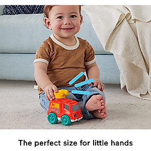 Fisher-Price Baby Toy Chime & Ride Fire Truck Push-Along Vehicle with Fine Motor Activities for Infants Ages 6+ Months