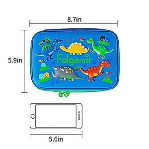 3D Cartoon Cute Pencil Case Dinosaur Pencil Bag Medium Portable Multifunctional Pencil Bag with Compartment boys and girls Children Teens (Blue Dinosaur) (023)