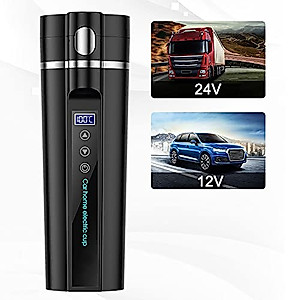 TOTMOX Car Heating Cup, Intelligent Temperature Control LCD Digital Display 450ml/15oz, Insulated Travel Coffee Mug Double Wall Vacuum Insulated Tumbler for Coffee, Tea & Drinks