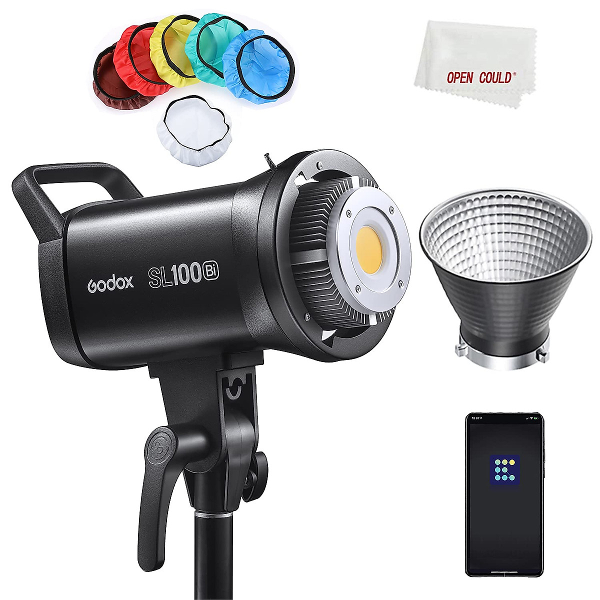 Godox SL100Bi 100W 2800-6500K White Yellow Version LCD Panel LED Video Light Continuous Output Bowens Mount Studio Light (SL100BI)
