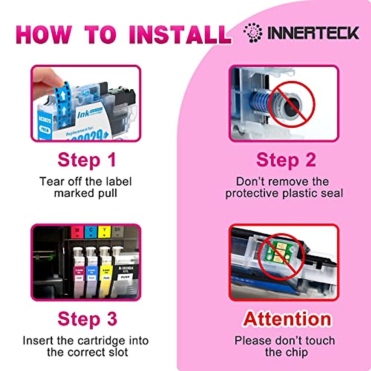 InnerTeck 3 Color Replacement for MFC-J6530DW J6930DW LC3019 XXL LC30193PK Cyan Magenta Yellow High Yield Ink Cartridges Work for Brother MFC-J6530DW MFC-J6930DW MFC-J6730DW MFC-J5330DW Printer