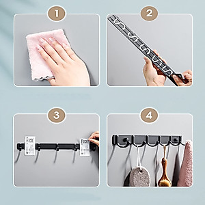 Spotact Wall Mounted Coat Racks with Hooks Hanging Holder Towel Rack 17.32' x1.50' Modern White Hanging for Clothes Entryway Bathroom Bedroom (6 Hooks, White)