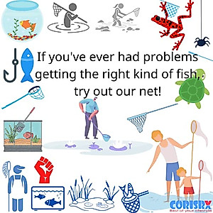 Aquarium Betta Fish Net Protect Delicate Fin, Soft Fine Deep Mesh Scooper w/Sturdy Extendable 7~14 Inch Stainless Steel Long Handle for Shrimp Fish Tank Small Pond & Pool (5 Inch Aquarium net)