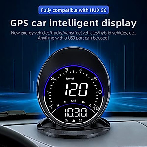 ACECAR Digital GPS Speedometer, Car Universal HUD Head Up Display with GPS Speed MPH, Driving Direction Compass, Altitude, Driving Distance, Overspeed Alarm HD Display, for All Vehicle (G6)