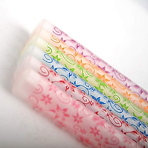 Enslz 6 PCS 10ml Flower Print Matte Refillable Empty Travel Glass Perfume Spray Bottle Atomizer Pump Sprayer Bottle Set