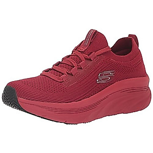 Skechers Women's D'Lux Walker SR-Ozema, Relaxed fit Athletic Styling Health Care Professional Shoe, Red, 9.5
