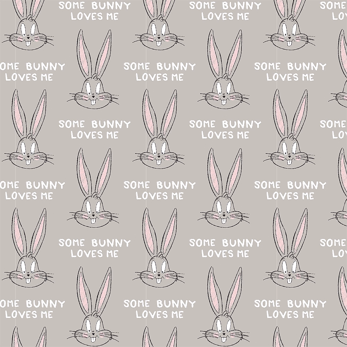 Looney Tunes Little Dreamer Bugs Bunny Editorial Light Grey Quilt Fabric By The Yard