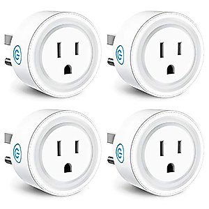 Smart Plug 4Pack, WiFi Plugs Compatible with Alexa & Google Assistant, Smart Outlet with Timer Schedule, WiFi Socket for Home, No Hub Required, FCC Certified, 2.4G WiFi Only