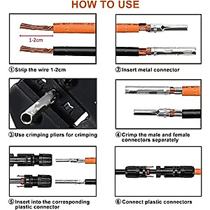 Preciva Solar Crimping Tool Kit for 2.5-6.0mm²/AWG26-10 Solar Panel PV Cable with 10PCS Male Female Solar Panel Cable Connectors and 2PCS Spanners Wrench