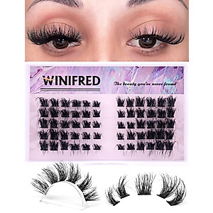 Individual Lashes Cluster Flat Lashes Mink Eyelashes Extension D Curly False Eyelashes Natural Look Wispy Fake Lashes DIY at Home 10mm-18mm Cluster Lashes by Winifred