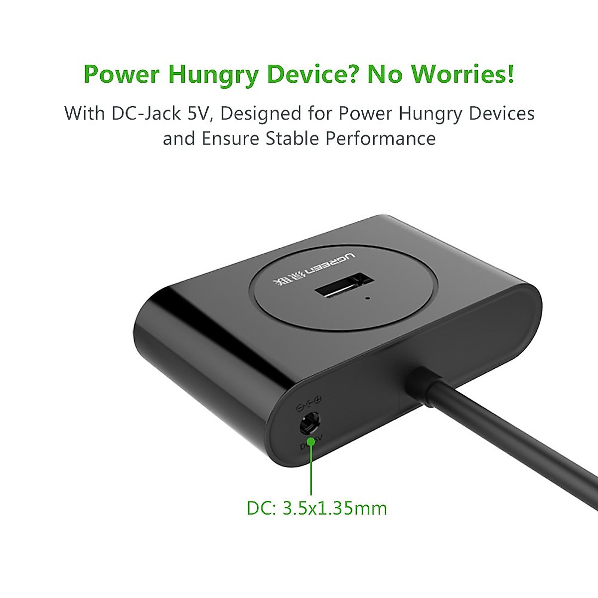 UGREEN USB Extension Cable USB 2.0 Active Repeater Extension Hub Cable 4-Port USB Hub A Male to A Female with Built-in Signal Booster Chips (15ft)