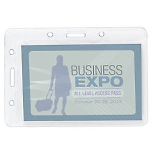 Office Depot® Brand Plastic Convertible Badge Holders, 3 1/2" x 2 1/2", Clear, Pack of 6