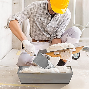 Drywall Pan Mud, 12” Stainless Steel Watertight Reinforced Mud Pan, Tapered Sides, Drywall Tool Tray Bucket