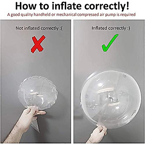 10 Pack LED Bobo Balloons with Stick and Pump,Transparent LED Light Up Balloons, Helium Glow Bubble Balloons with String Lights for Party Birthday Wedding Festival Decorations (Warm white)