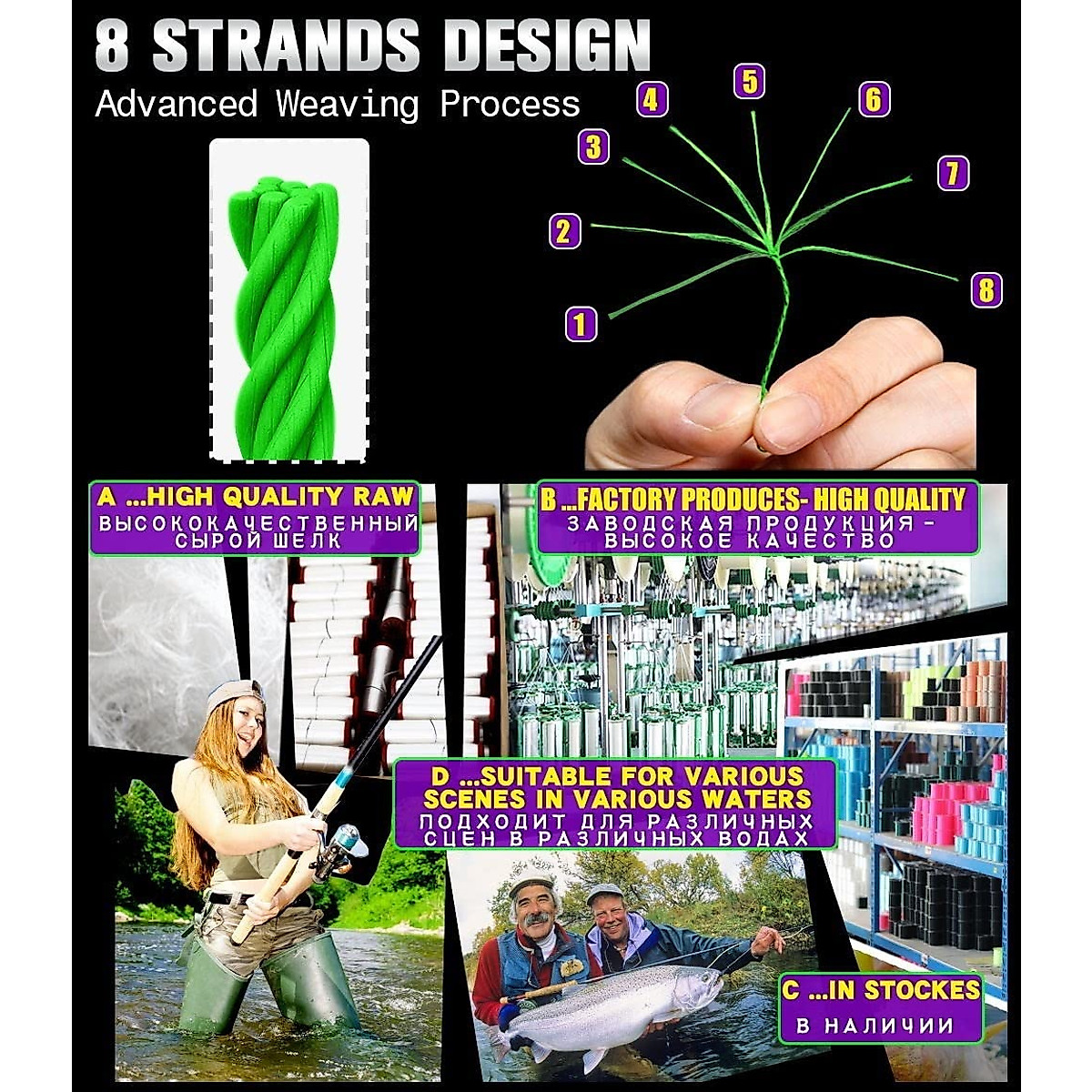 Fishing Lines 4 Braided Fishing Line 300M 100M PE Multifilament Carp Sea Saltwater Floating Wire Accessories Fishing Tool (Color : Green, Size : X4 100M 35LB 3.0)