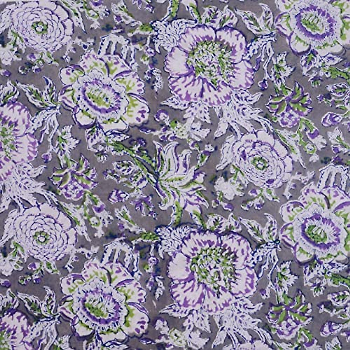 Trade Star 3 Yard Block Print Dressmaking Fabric 100% Cotton Floral Print Fabric for Sewing Crafting Ethnic Running Natural Dye Sanganeri Indian Fabric by The Yard Width 44 Inches (Pattern 4)