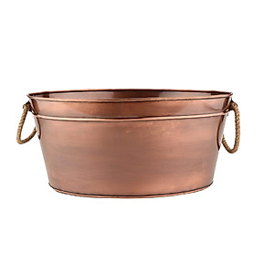 G.E.T. BT-2215-ACPR Copper Beverage Tub with Rope Handles, 8 Gallon,Antique Copper