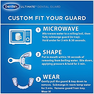 DenTek Ultimate Guard for Nighttime Teeth Grinding with Fresh Guard Soak Clear Braces