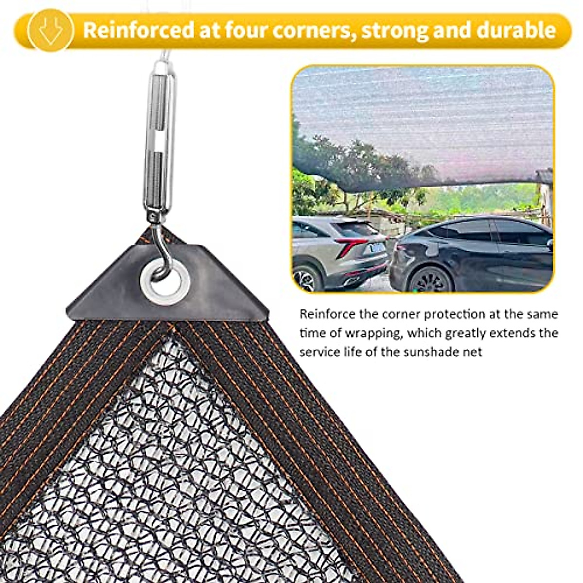 30% Shade Cloth Garden Shade Mesh Net with Grommets - Sun Shade Cover for Pergola, Patio Plants, Greenhouse, Chicken Coop, Outdoor (6.5Ft x 13Ft)