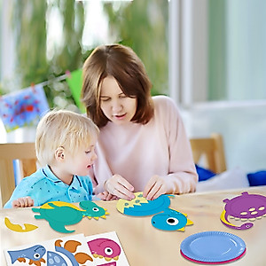 DISHIDIANZI Art Craft Gifts for Kids - 11 Paper Plate Art Kit Toys for Over 3 Years Old Boys Girls Toddlers, DIY Dinosaur Art Supplies for Kids Preschool/Party Gifts/Birthday/Christmas Game Crafts