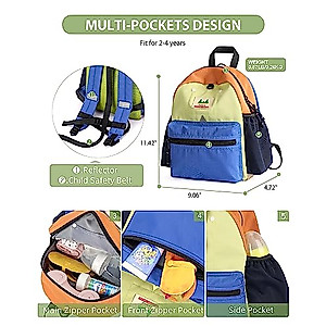 UPPACK Kids Backpack Toddler Backpack for Girls Boys School Backpack Leash for Toddlers Backpack Preschool Cute Backpack for Kids Duffle Bag 3-6 Kindergarten Backpack Small Bookbag Blue Green Small
