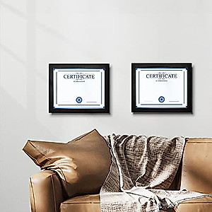 Annecy 8.5x11 Picture Frame (2 Pack, Black) -Made of Solid Wood - Wooden Frames - 8.5x11 Photo Frames with Real Glass -Wall Mount & Table Top Display