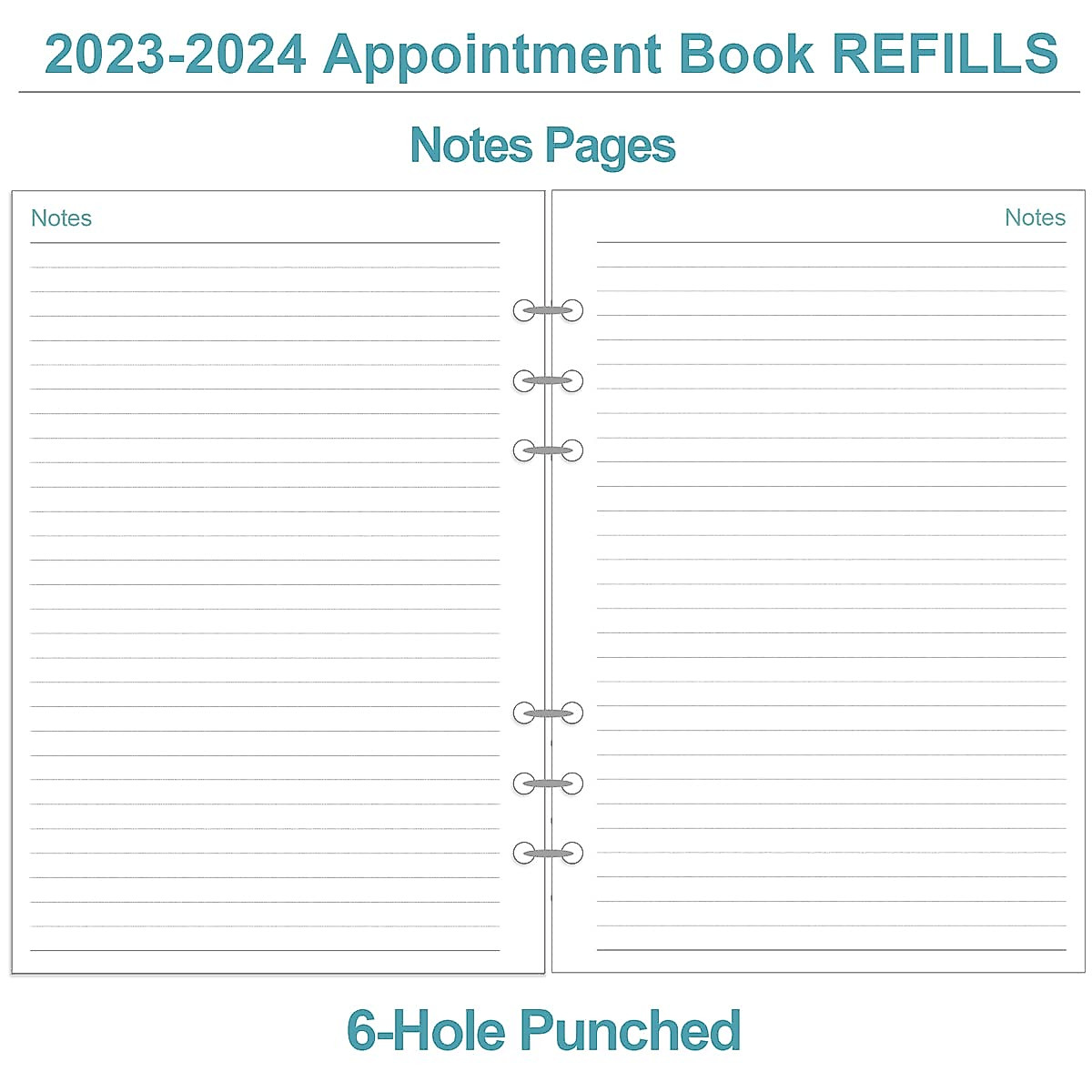 2024 Planner Refills - 7-Hole Punched Appointment Book Refills from Now-June 2024, Refill Planner with Monthly Tabs, 5-1/2" x 8-1/2", Desk/Size 4, Leaf