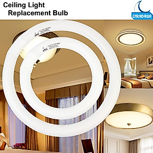 FC8T9/KB 22W and FC12T9/KB 32W Warm White Set, Round Fluorescent 8 inch T9 22 Watts & Circular Light Bulbs 12 inch 32 Watts Pack, Circline Kitchen and Bath Ceiling Fan Bulb, 3000K, G10q Prong