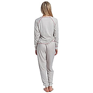 Marvel Womens Raglan Pullover Pajama Shirt & Pajama Pants Heather Grey Medium