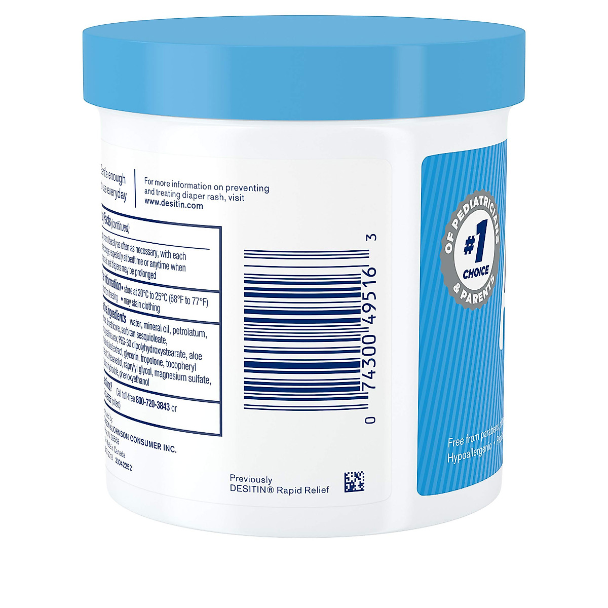 Desitin Daily Defense Baby Diaper Rash Cream with Zinc Oxide to Treat, Relieve & Prevent diaper rash, Hypoallergenic, Dye-, Phthalate- & Paraben-Free, 16 oz (Pack of 2)