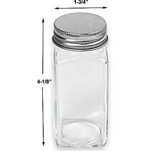 Simple Houseware Spice Jars 4 Ounce Square Bottles w/label, 12 Pack